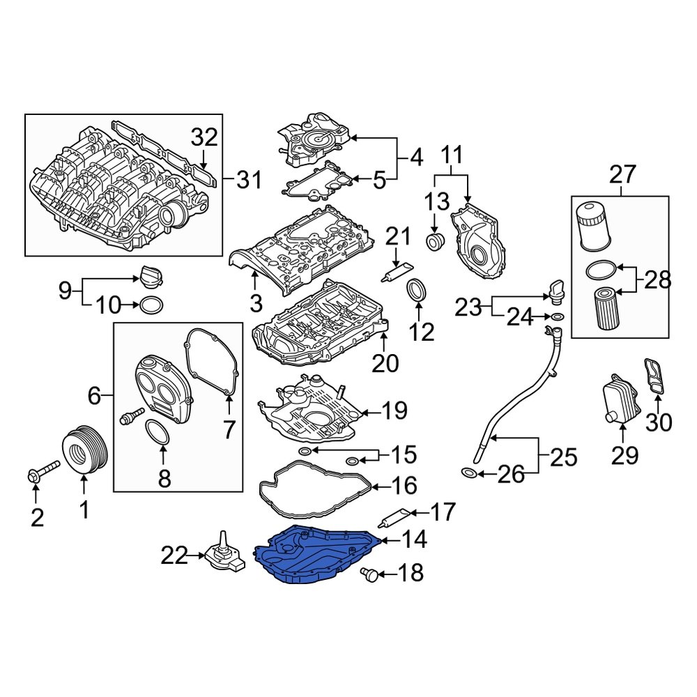 Audi OE 06K103600AE - Lower Engine Oil Pan