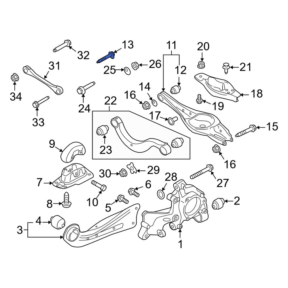Audi OE WHT000228 - Rear Lower Suspension Control Arm Bolt