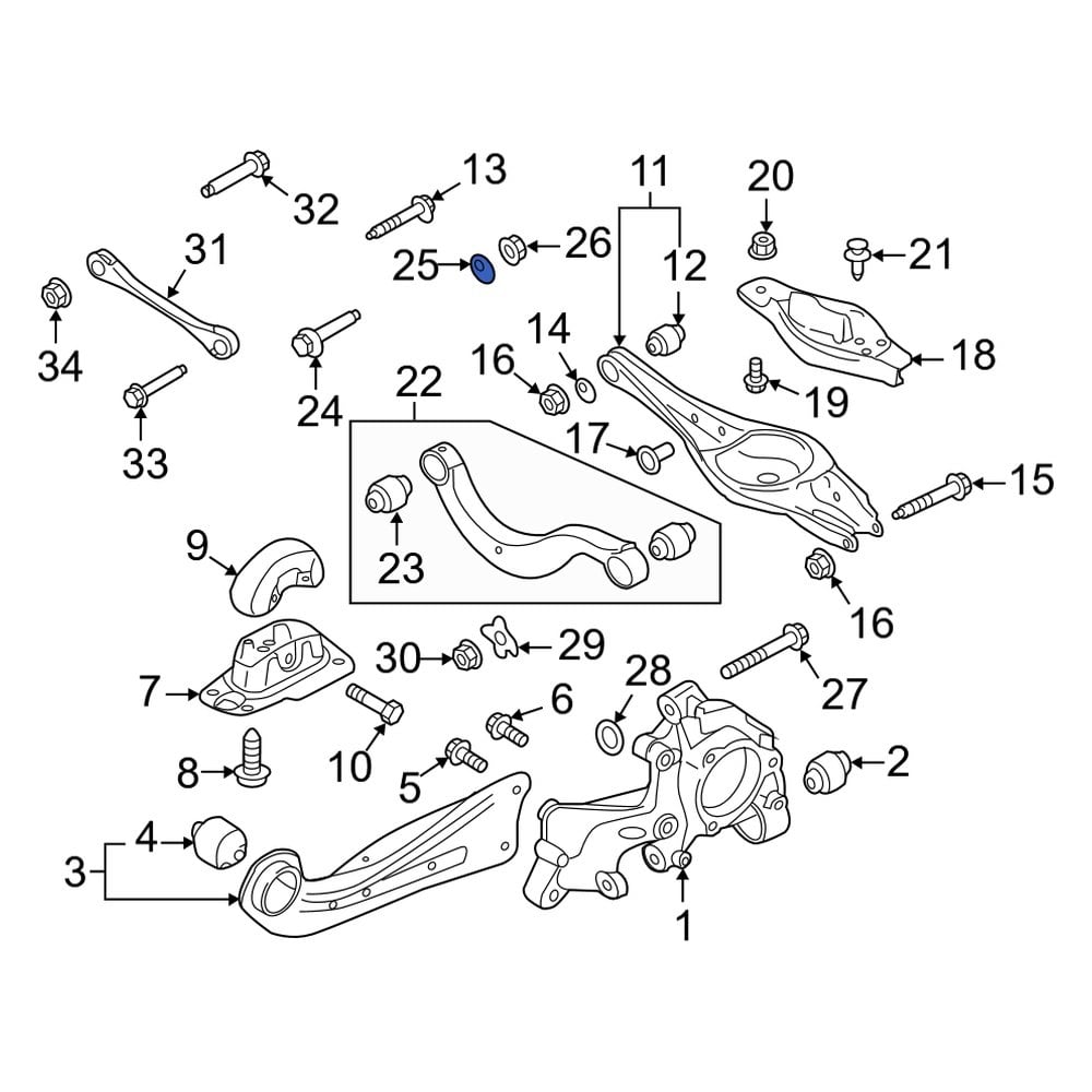 Audi OE WHT000232 - Rear Alignment Camber Adjusting Eccentric