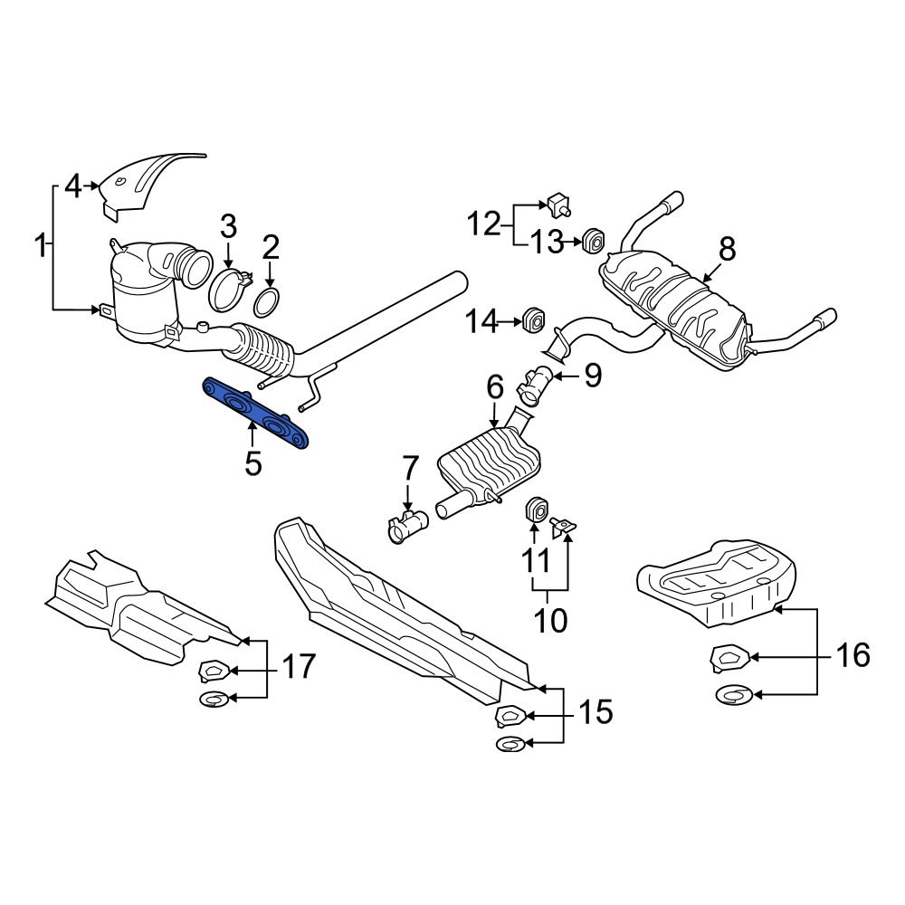 Audi OE 1K0253144AE - Front Exhaust System Hanger