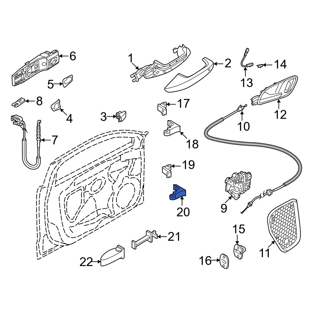 Audi OE 8V5833404C - Front Right Lower Inner Door Hinge