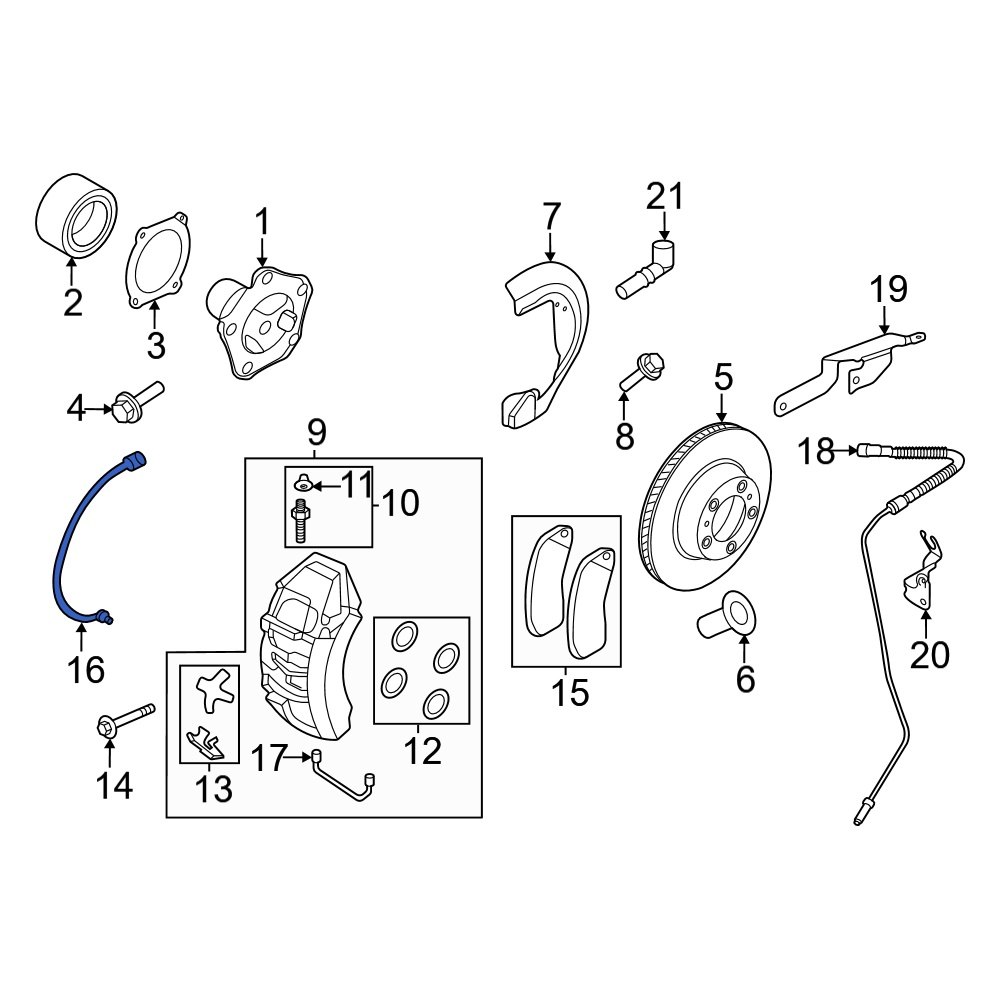 Audi OE 971907253 - Front Disc Brake Pad Wear Sensor