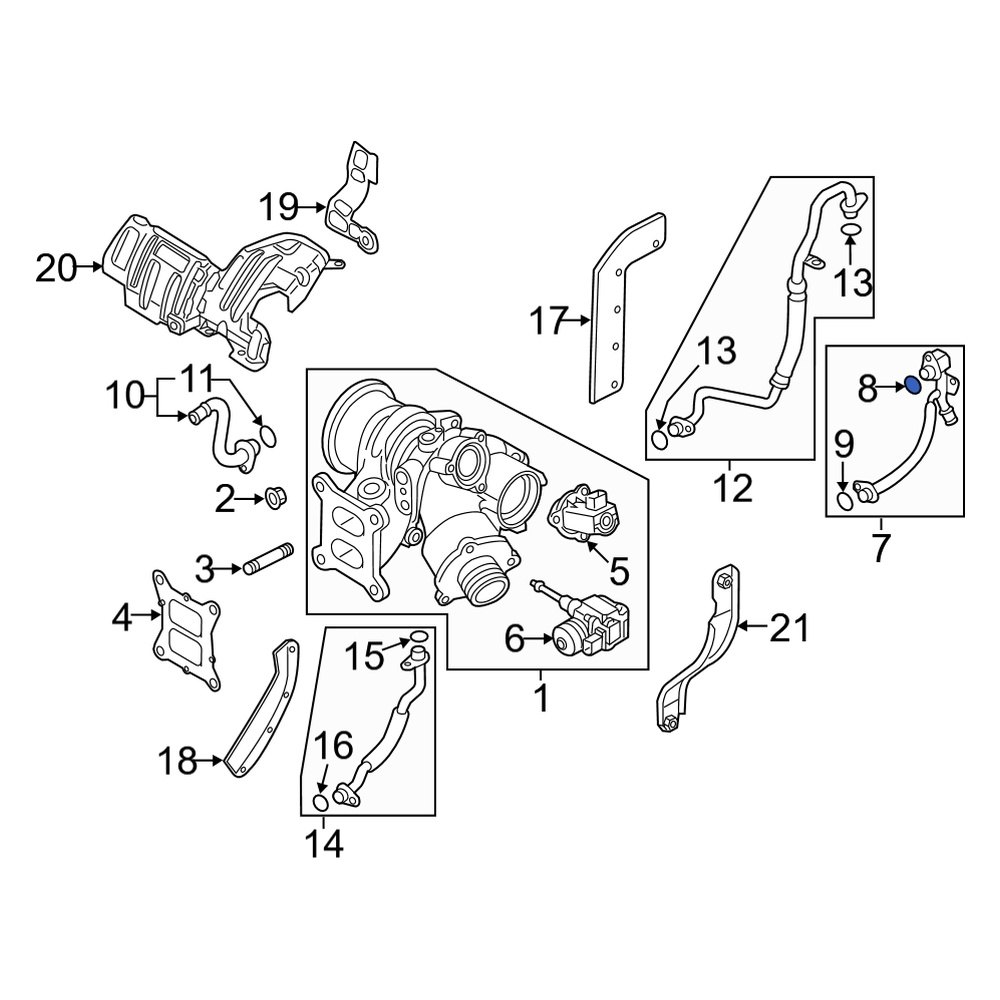 Audi OE WHT006114 - Turbocharger Coolant Line O-Ring
