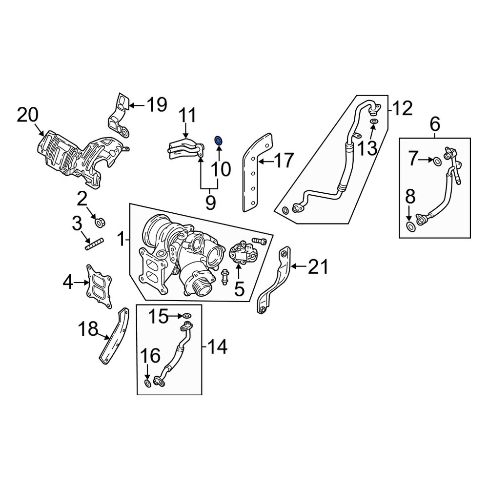 Audi OE WHT006114 - Turbocharger Coolant Line O-Ring