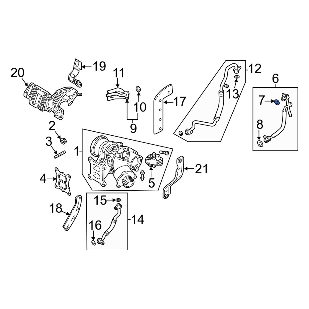 Audi OE WHT006114 - Turbocharger Coolant Line O-Ring