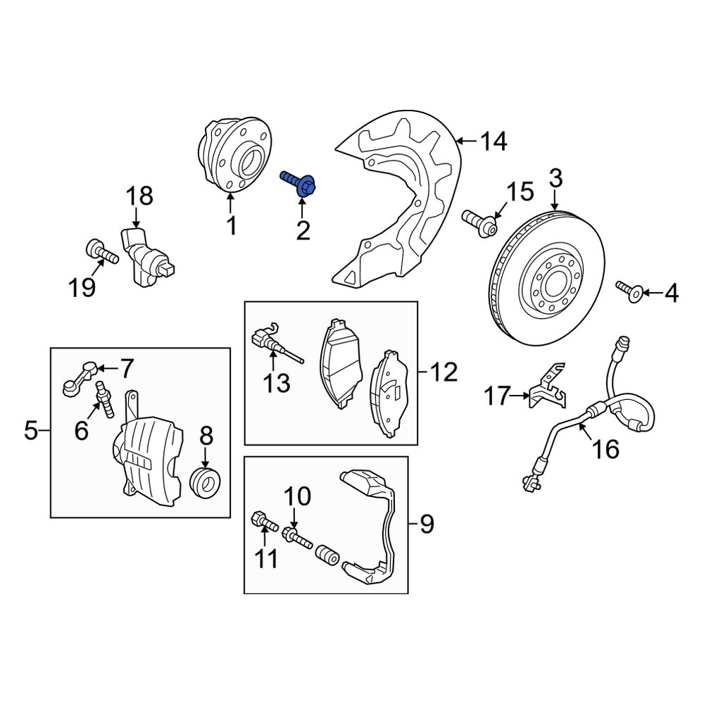 Audi OE WHT005437A - CV Joint Bolt