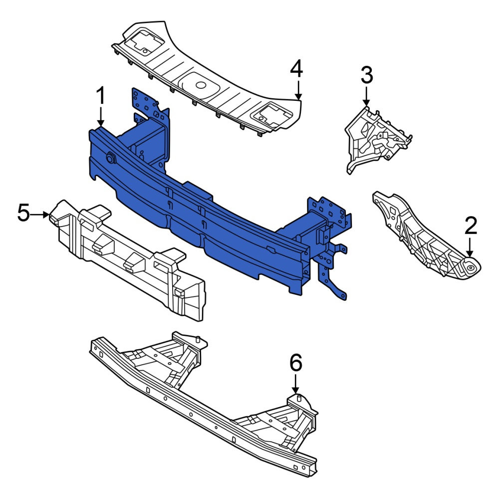 Audi OE 95C807109G - Front Upper Bumper Impact Bar