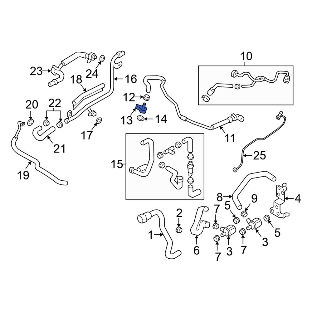 Audi OE 06K121143 - Engine Coolant Overflow Hose Adapter