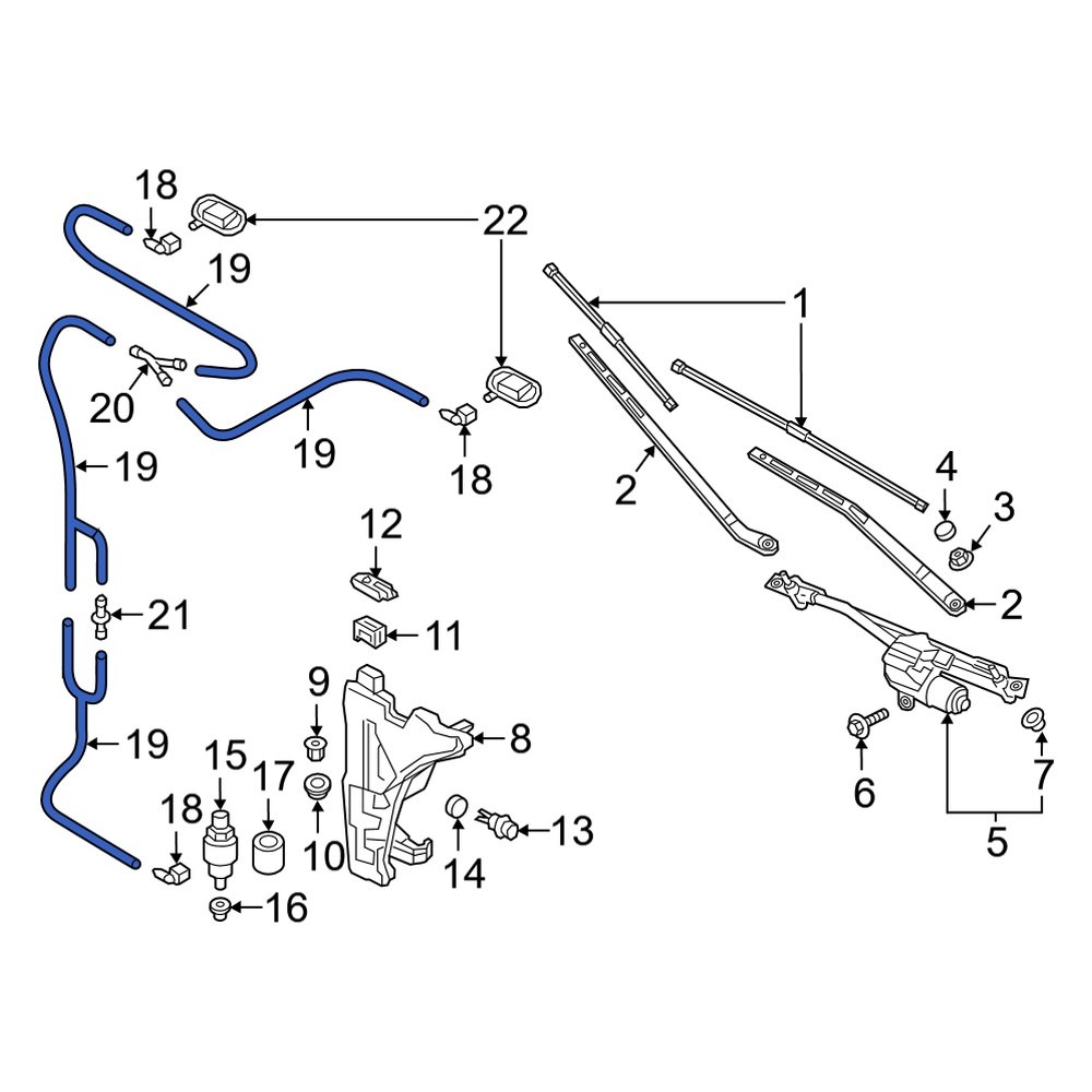 Audi OE 1J0955751D - Front Windshield Washer Hose