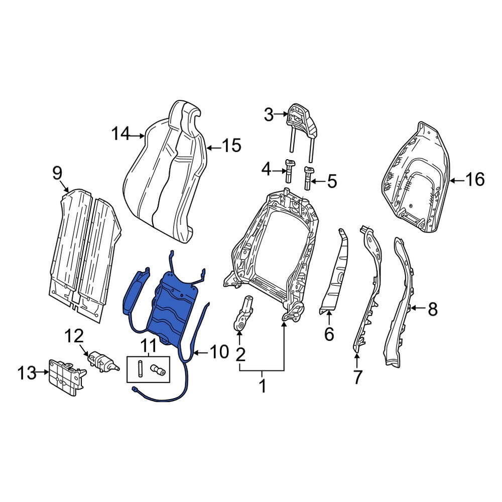 Audi OE 8W0881879F - Front Seat Lumbar Support Cushion