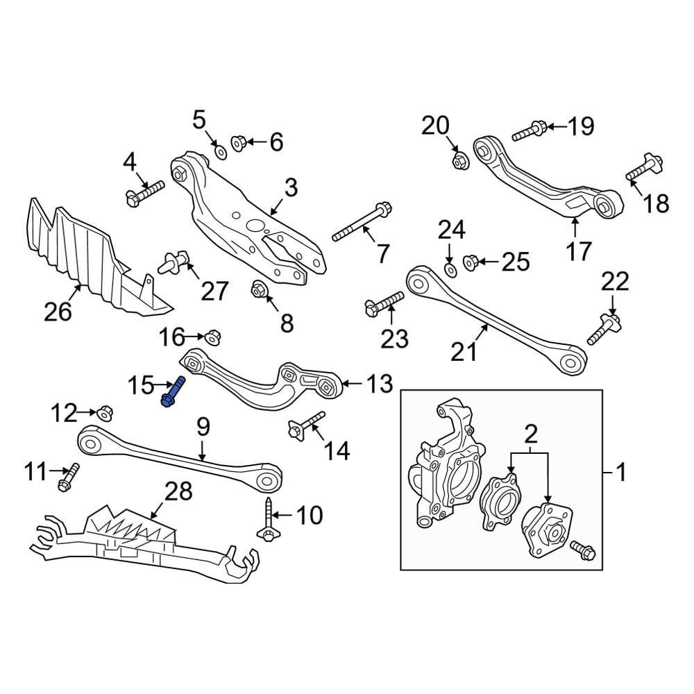 Audi OE WHT001949 - Front Lower Forward Suspension Control Arm Bolt
