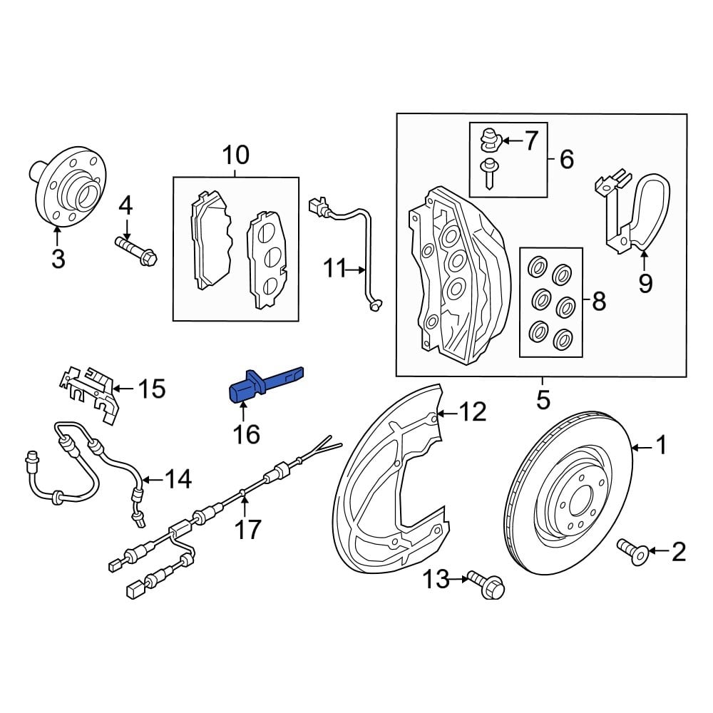 Audi OE WHT003861A - Front Left ABS Wheel Speed Sensor