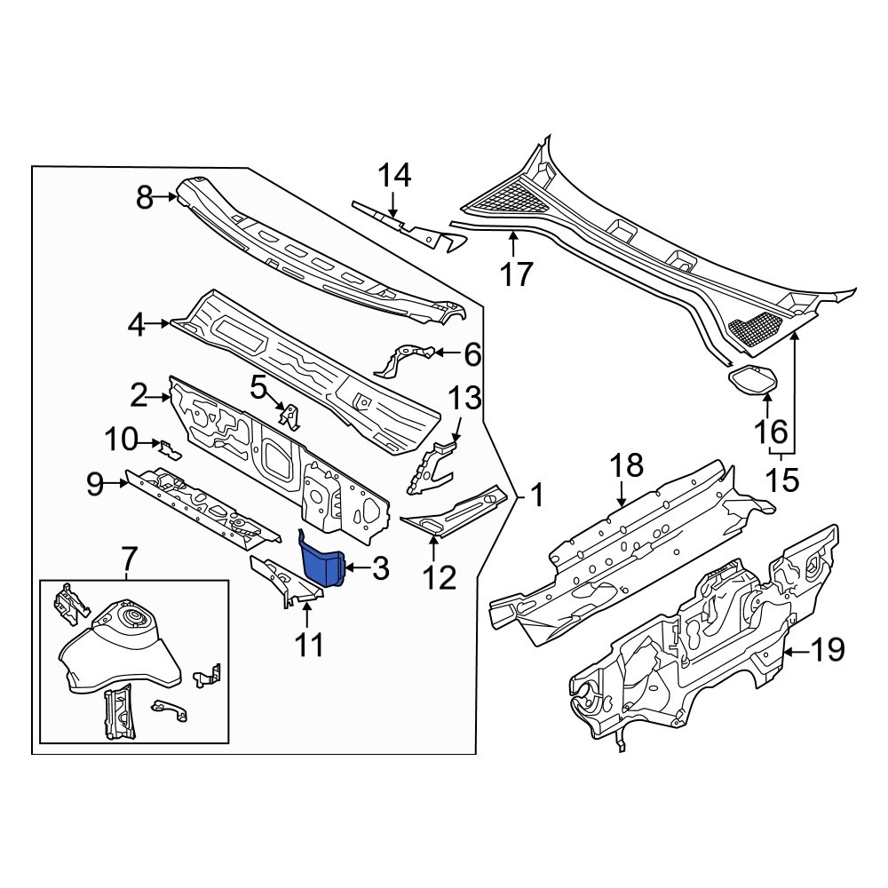Audi OE 5WB863354A - Front Engine Compartment Insulation
