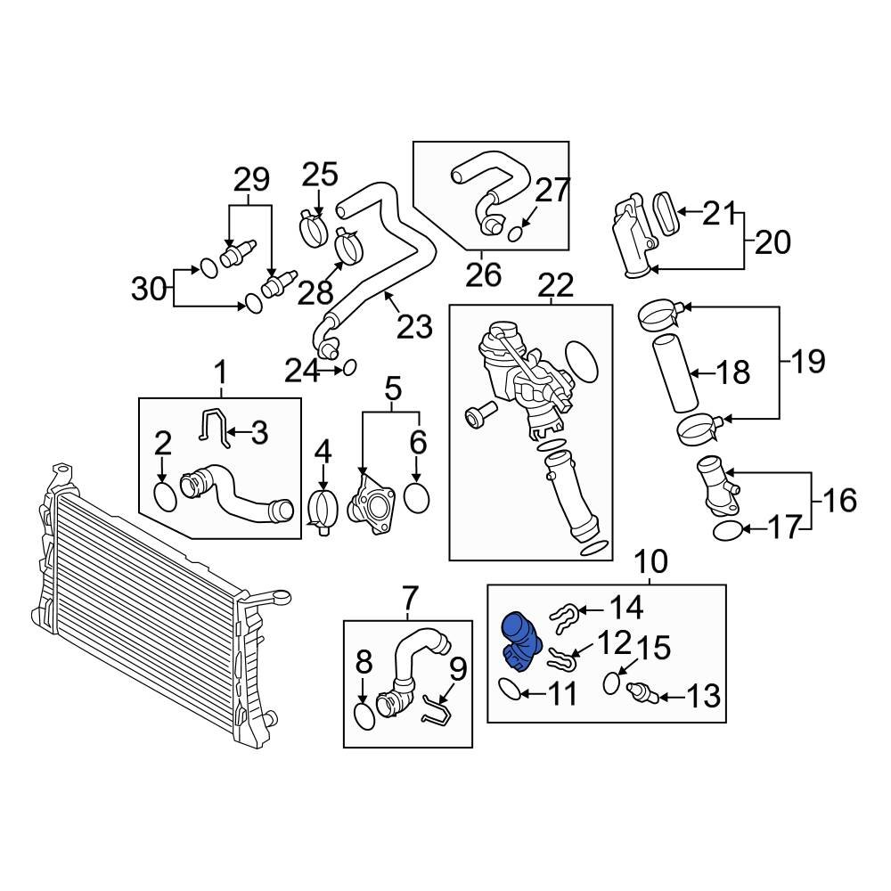 Audi OE 4G0122293BF - Radiator Coolant Hose Adapter