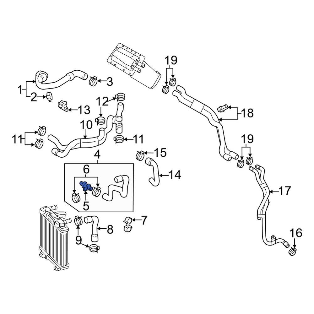 Audi OE 4G0122293BF - Radiator Coolant Hose Adapter