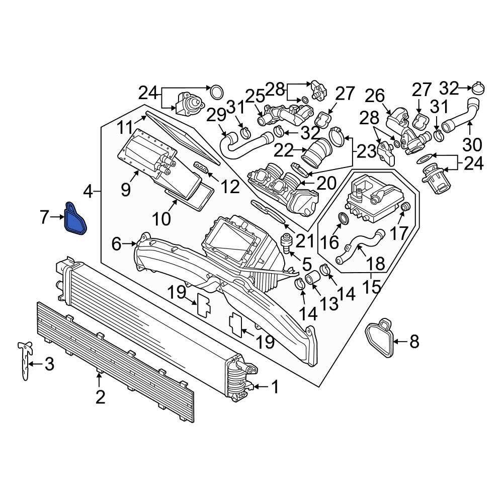 Audi OE 079129717K - Right Intercooler Gasket