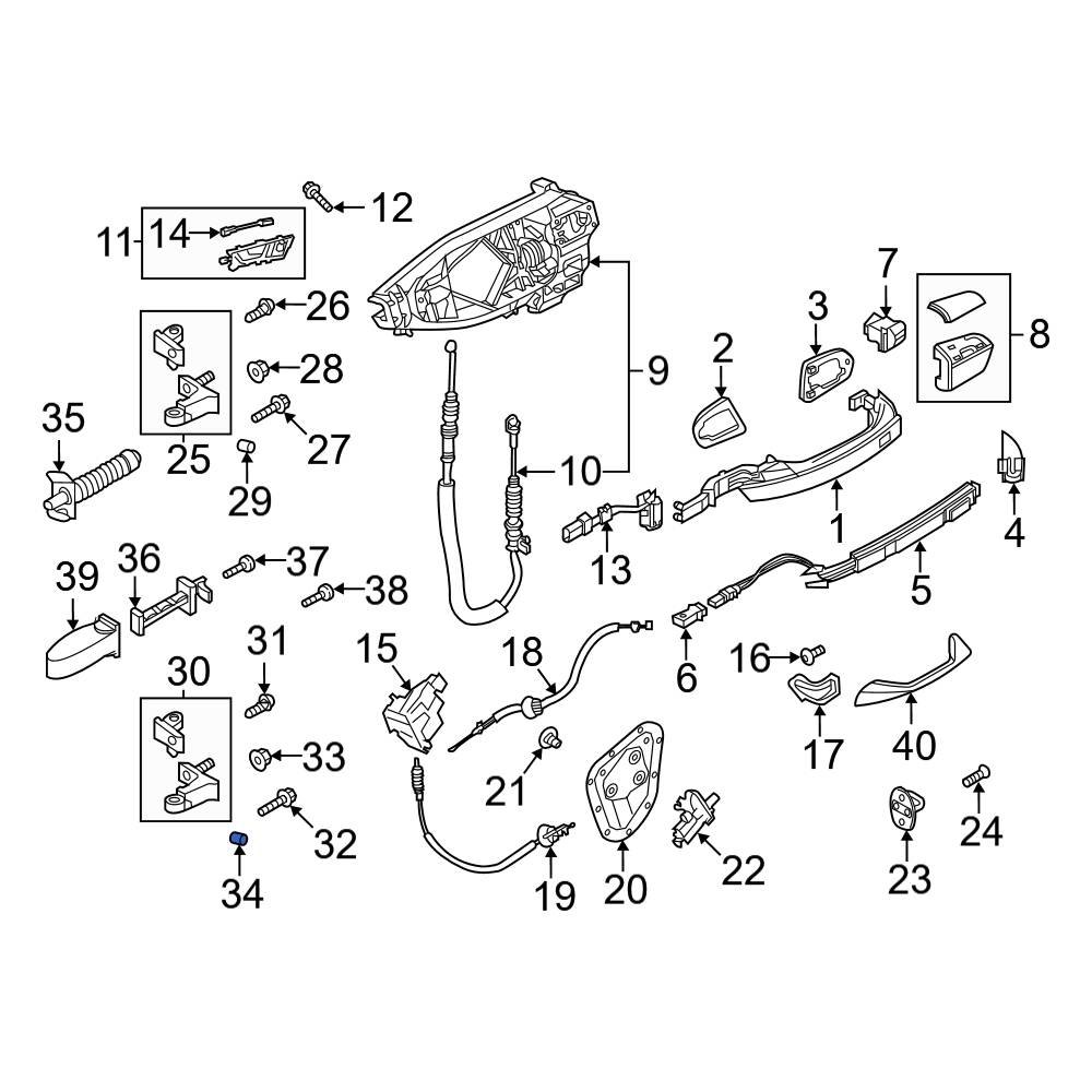 Audi OE 8T0837947 - Lower Door Hinge Cap