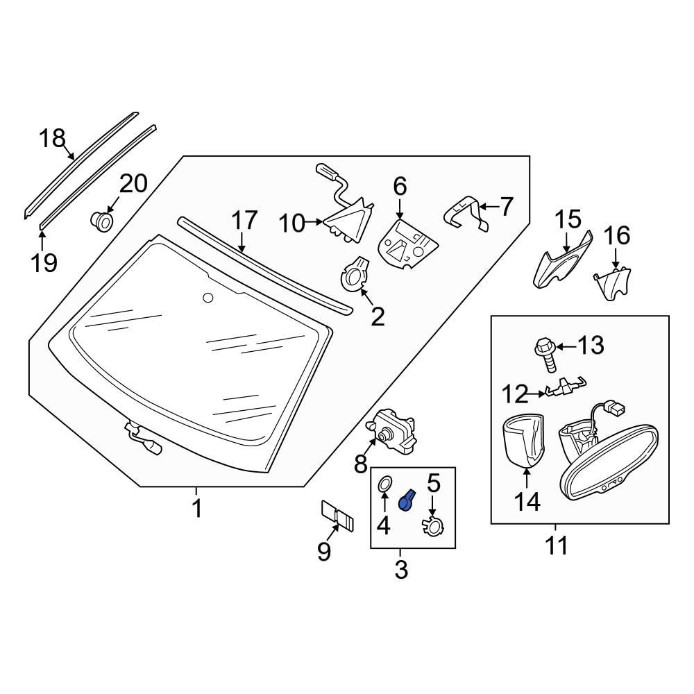 Audi OE 81A955555B - Front Rain Sensor