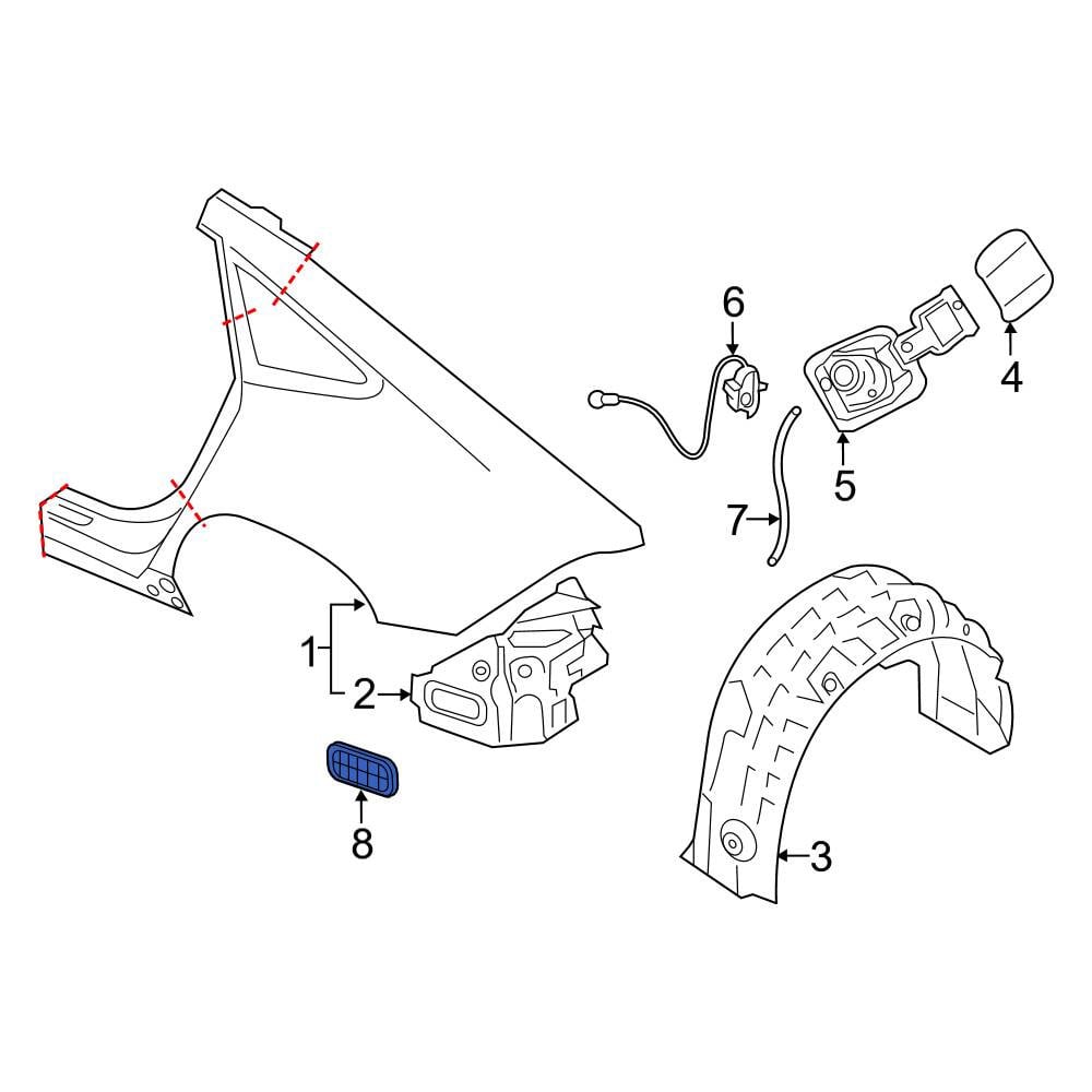 Audi OE 6R0819465C - Rear Quarter Panel Vent