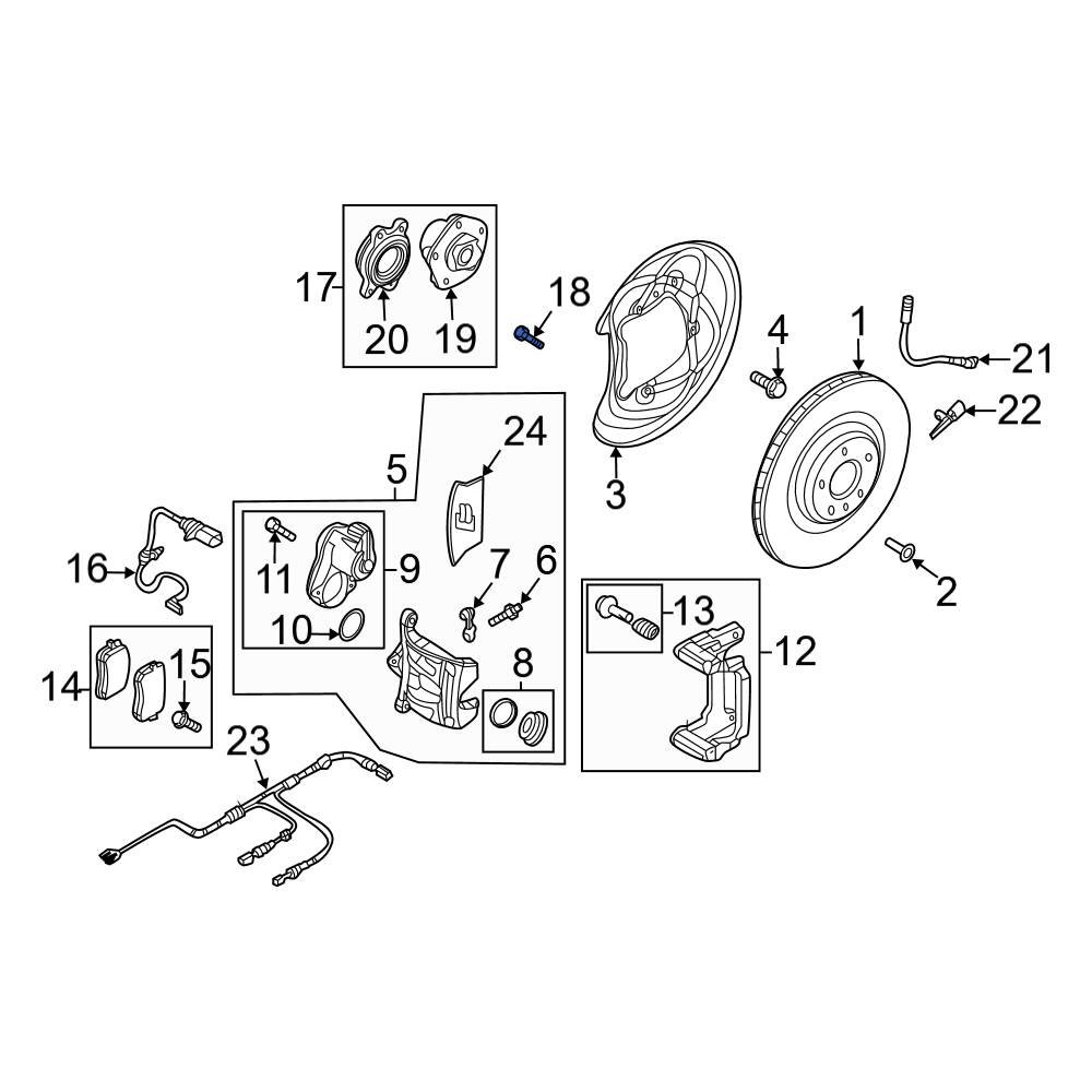 Audi OE WHT006966 - Axle Hub Mounting Bolt