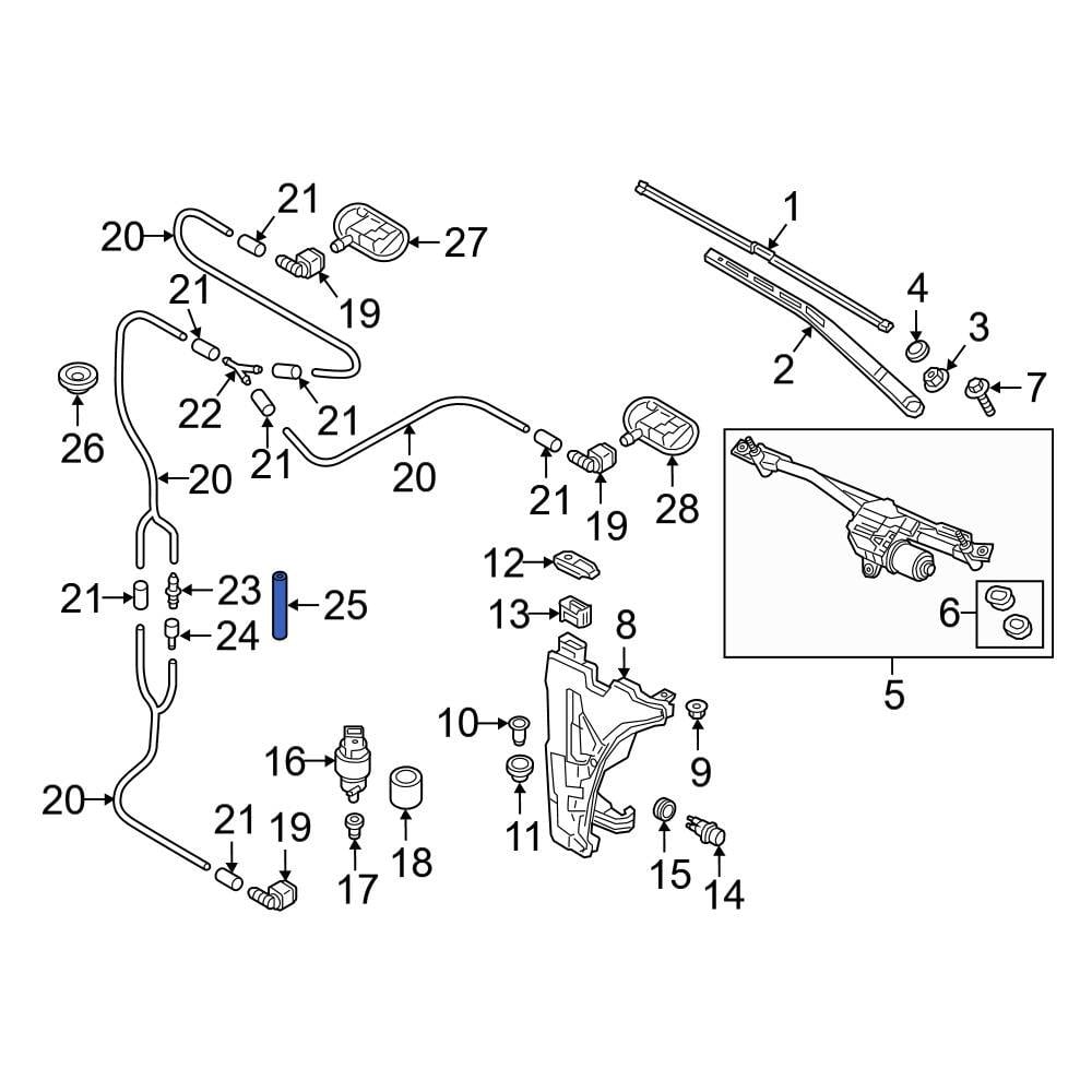 Audi OE 000979992A - Front Windshield Washer Hose