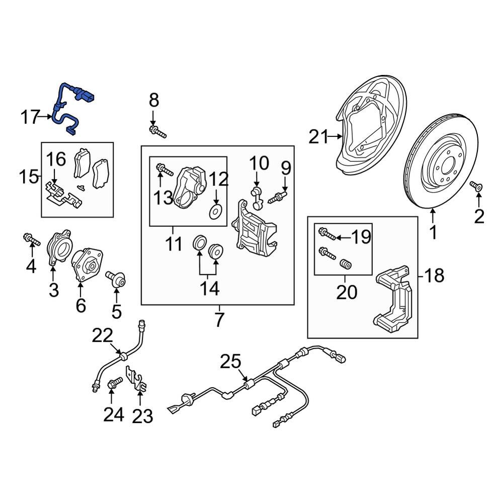 Audi OE 8W0615121E - Rear Disc Brake Pad Wear Sensor