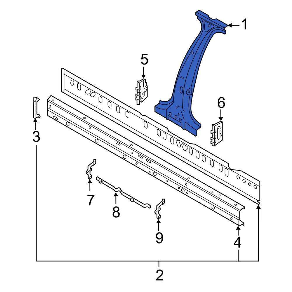 Audi OE 4K0810073B - Left Body B-Pillar