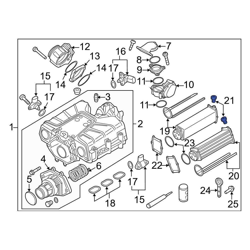 Audi OE 06E127535B - Intercooler Drain Plug