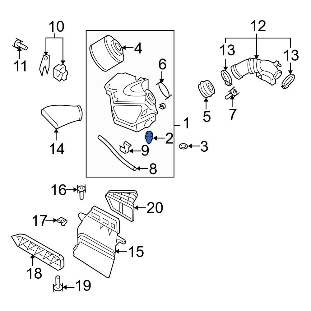 Audi OE 8K0129669 - Lower Air Filter Housing Grommet