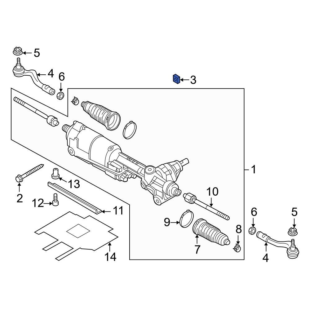 Audi OE WHT002305 - Rack and Pinion Nut