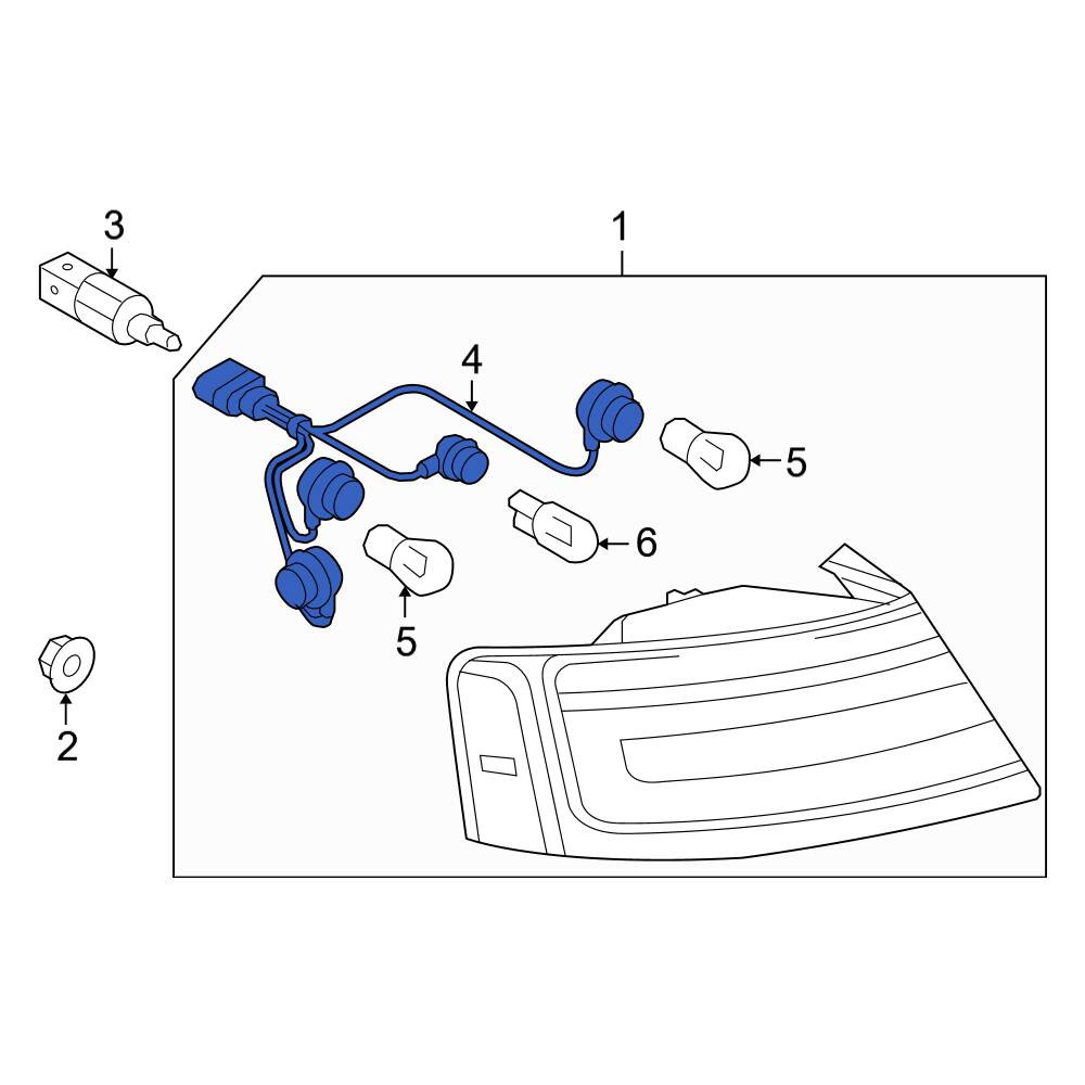 Audi OE 8T0945221A - Rear Tail Light Wiring Harness