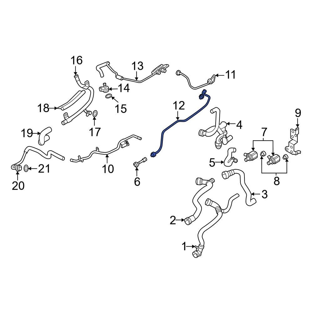 Audi OE 8W0121081ED - Lower Engine Coolant Bypass Hose