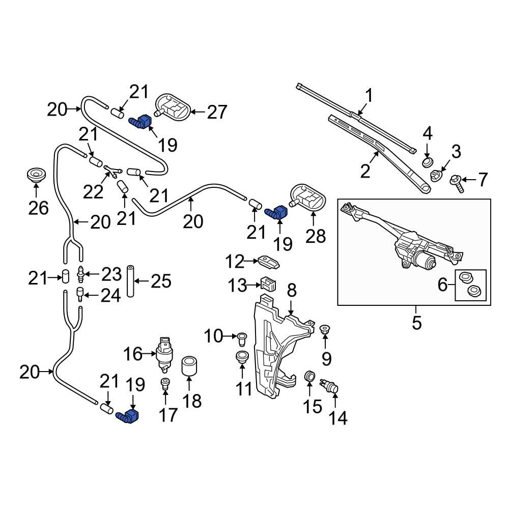 Audi OE 1J0955875R - Windshield Washer Hose Adapter