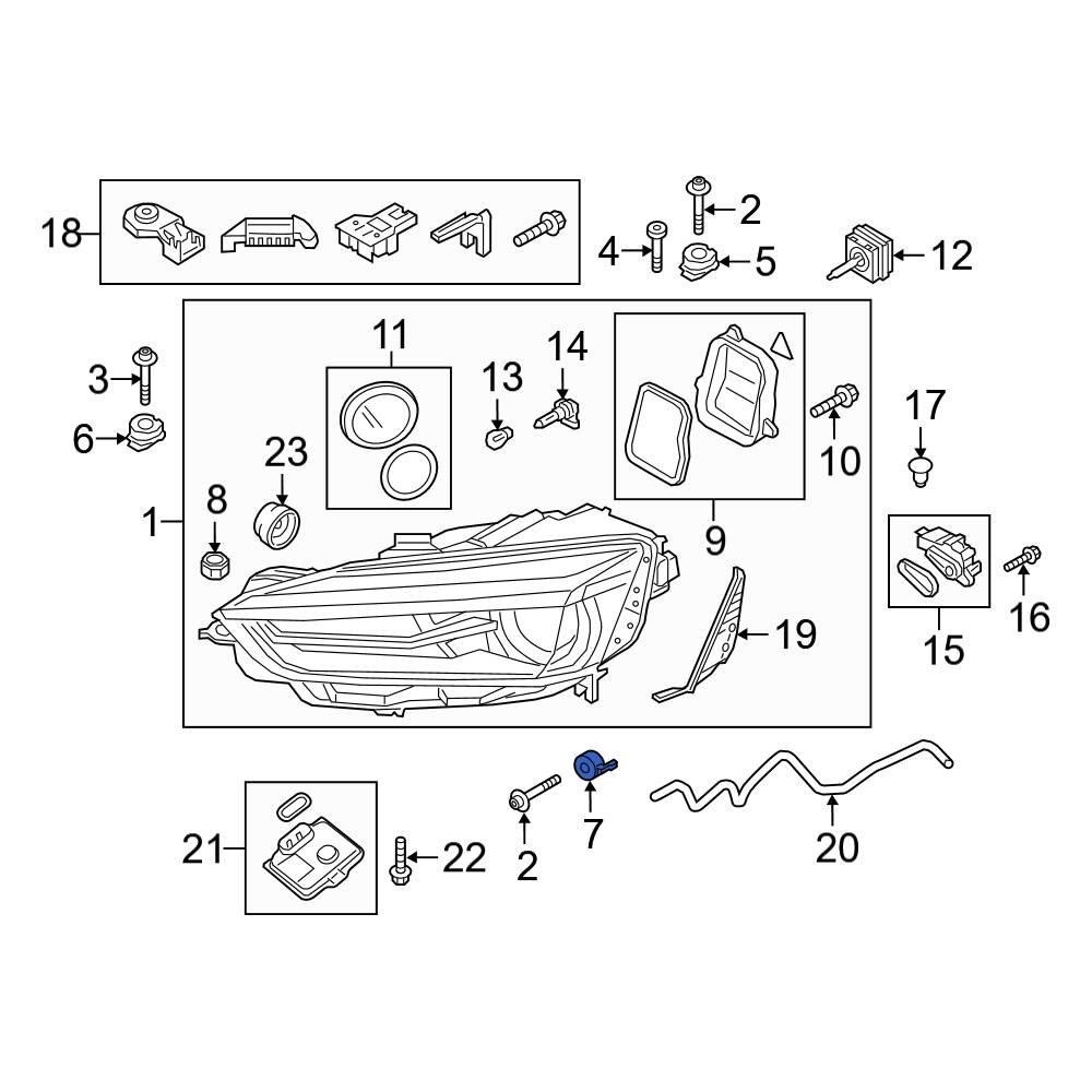 Audi OE 4G8806305 - Front Headlight Grommet