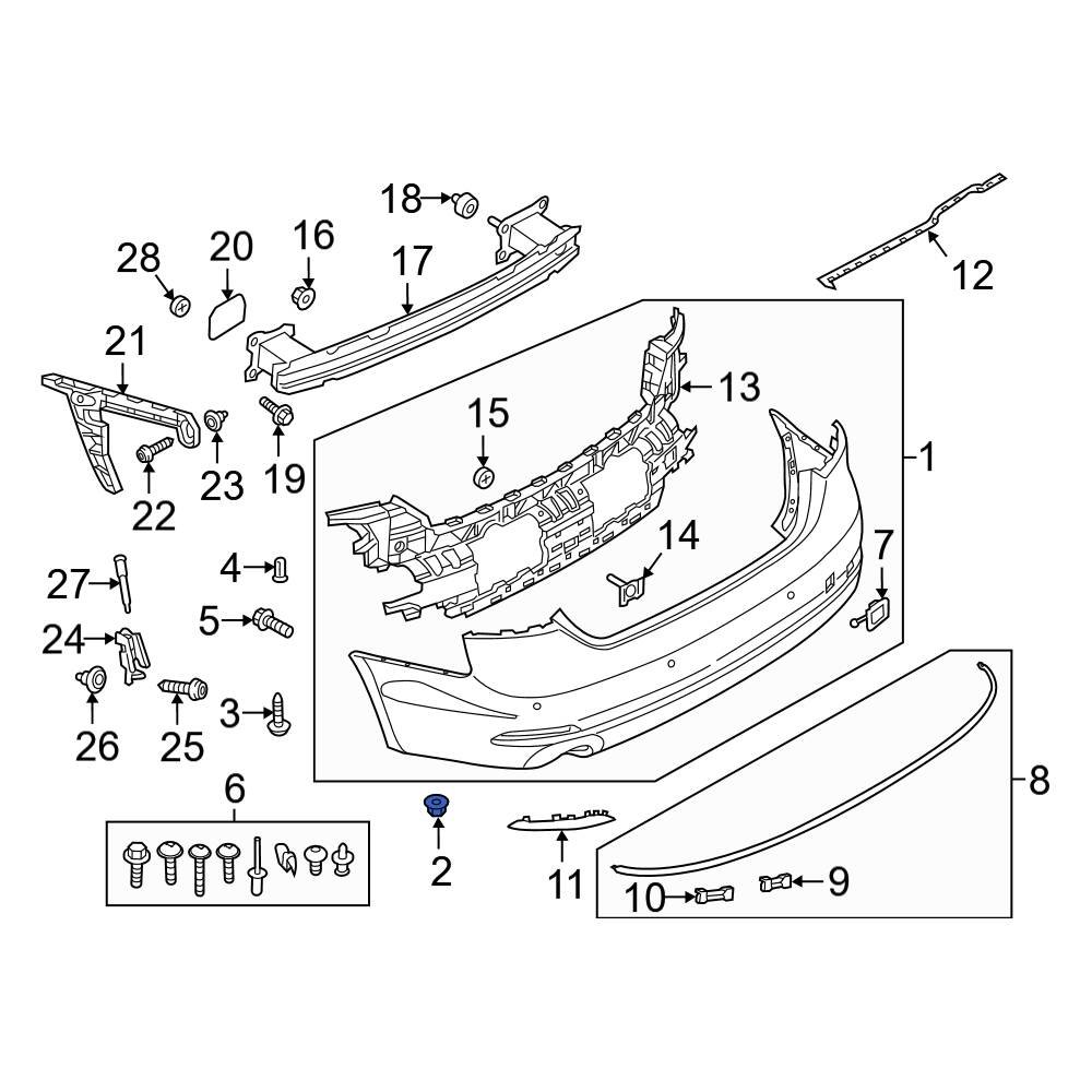 Audi OE WHT004694 - Bumper Cover Reinforcement Nut