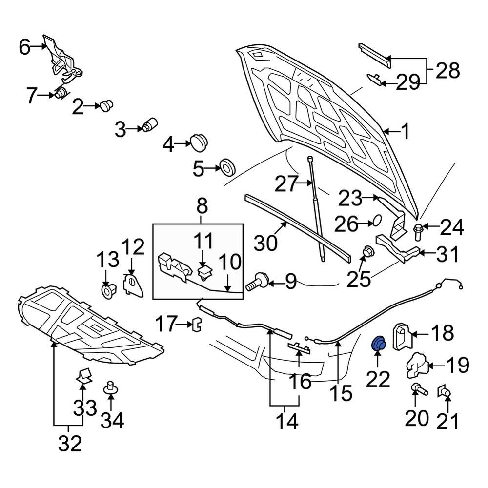 Audi OE 431971908 - Door Shell Grommet