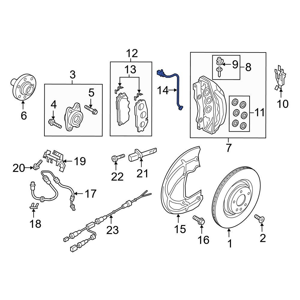 Audi OE 4M0615121AB - Front Disc Brake Pad Wear Sensor