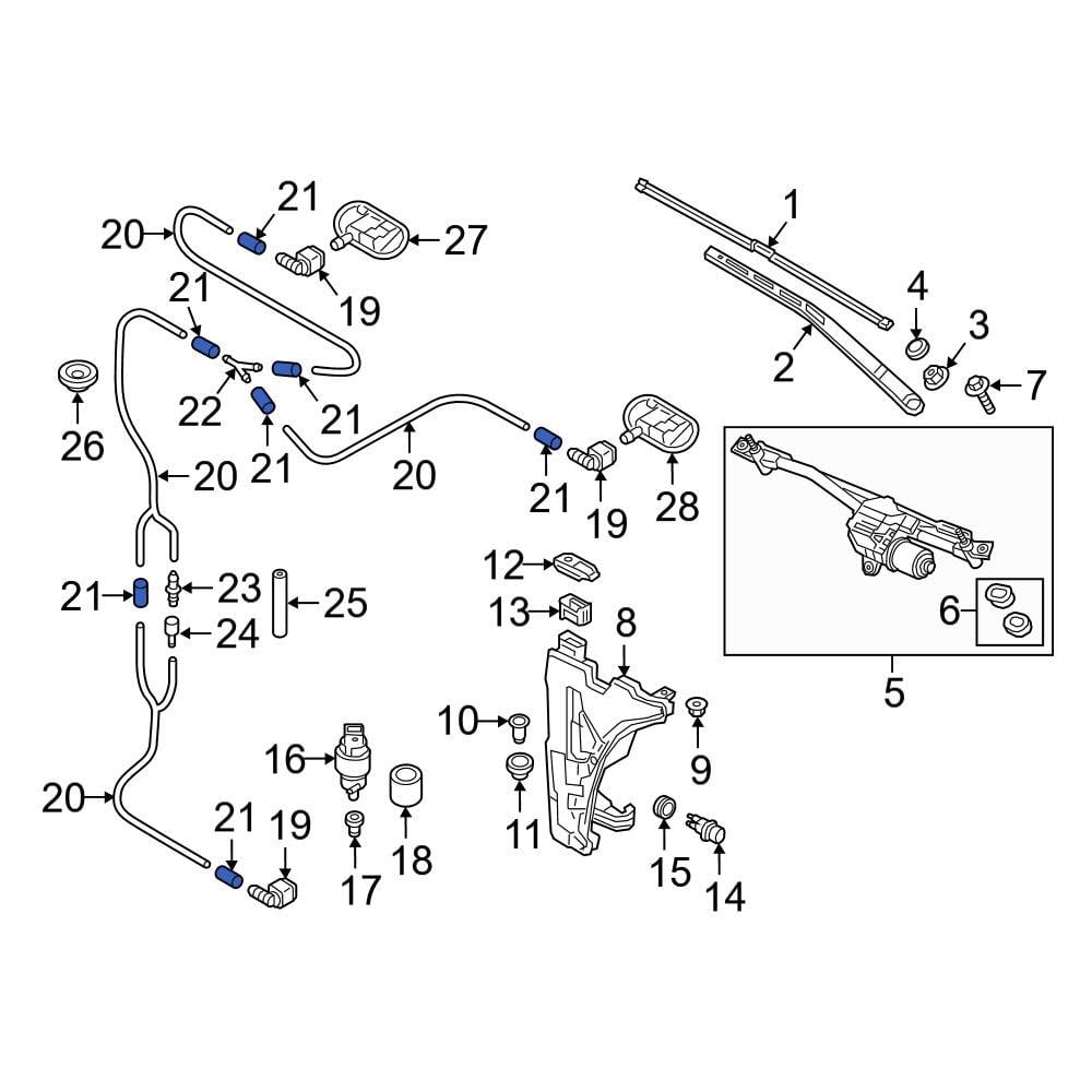 Audi OE 1J0955751D - Rear Lower Liftgate Washer Hose