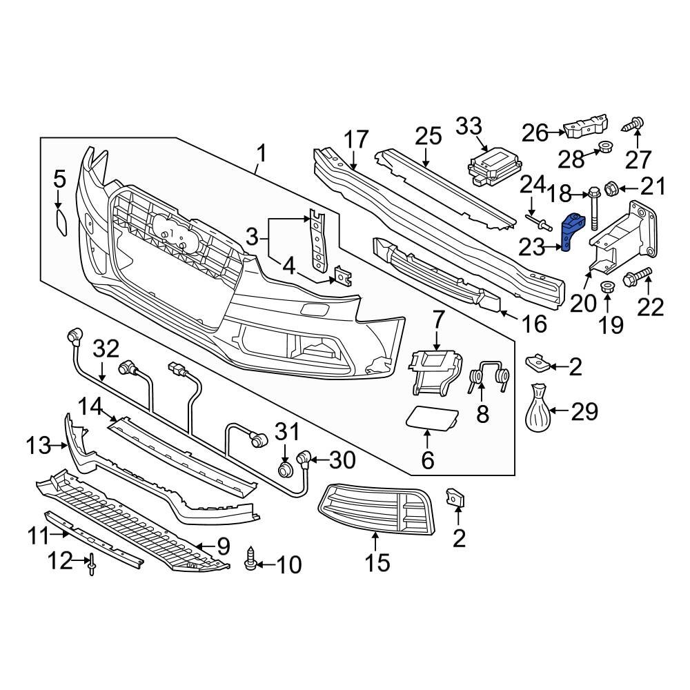 Audi OE 8K0807333B - Front Bumper Cover Support Rail