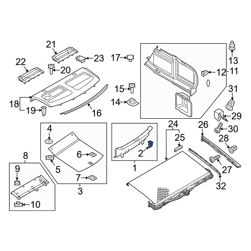 Audi OE 4A0867276 - Liftgate Trim Scuff Plate Clip