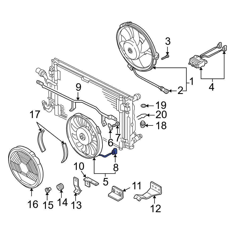 Audi OE 1J0973852 - A/C Condenser Fan Motor Connector