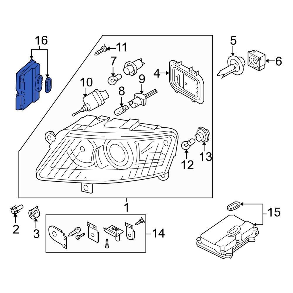 Audi OE 4F0941329D - Front Headlight Control Module
