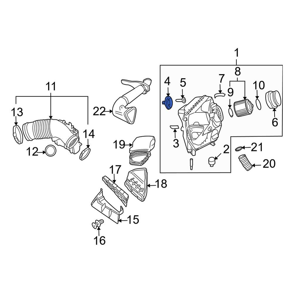 Audi OE 8K0129669 - Lower Air Filter Housing Grommet