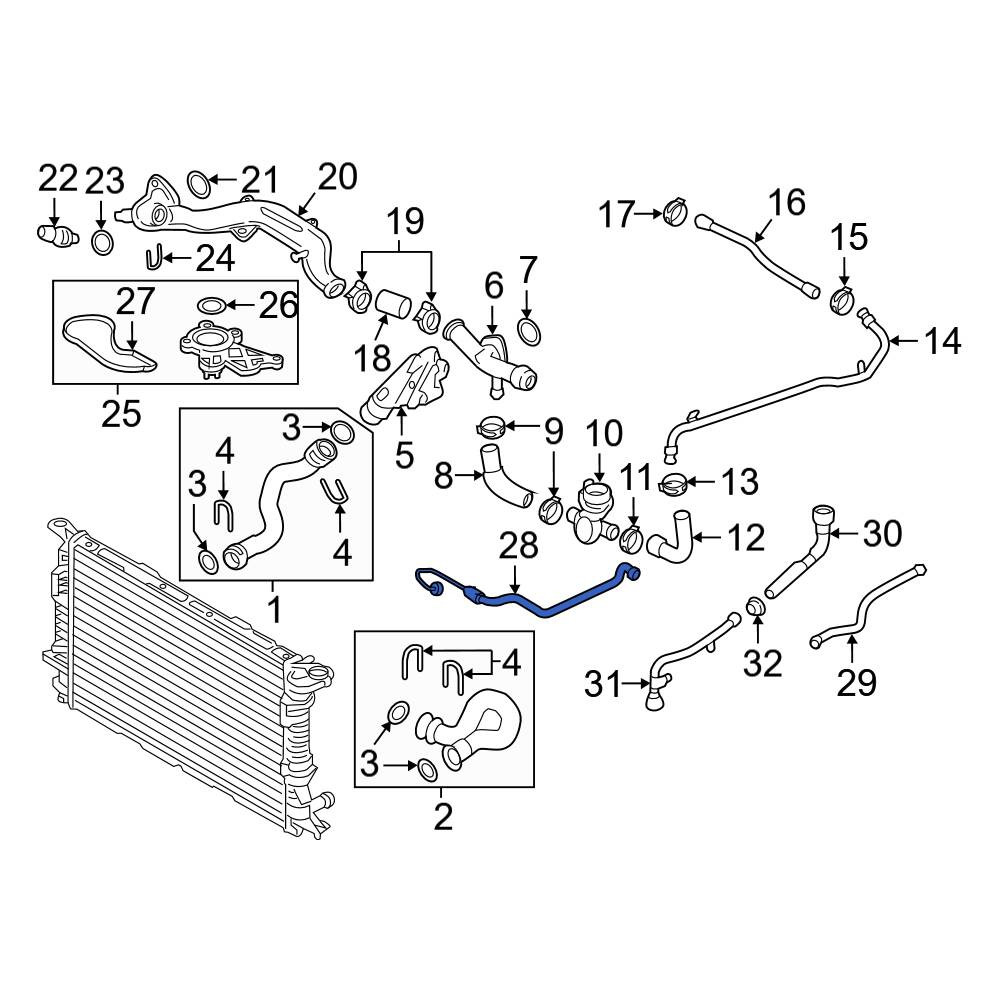 Audi OE 4G0121081ED - Front Engine Coolant Pipe