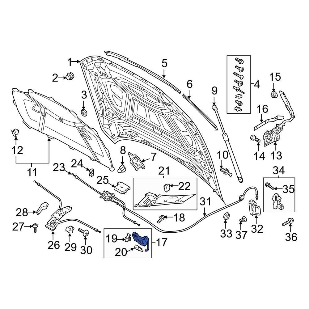 Audi OE 4K0823509A - Front Hood Latch