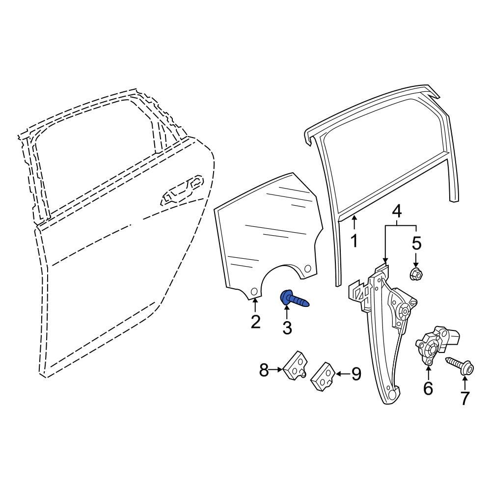 Audi OE 8K0845867 - Door Glass Guide Pin