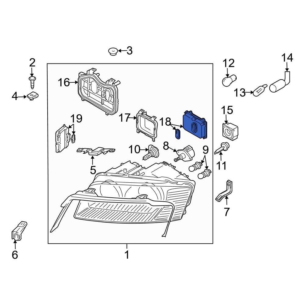 Audi OE 4F0941329D - Front Headlight Control Module