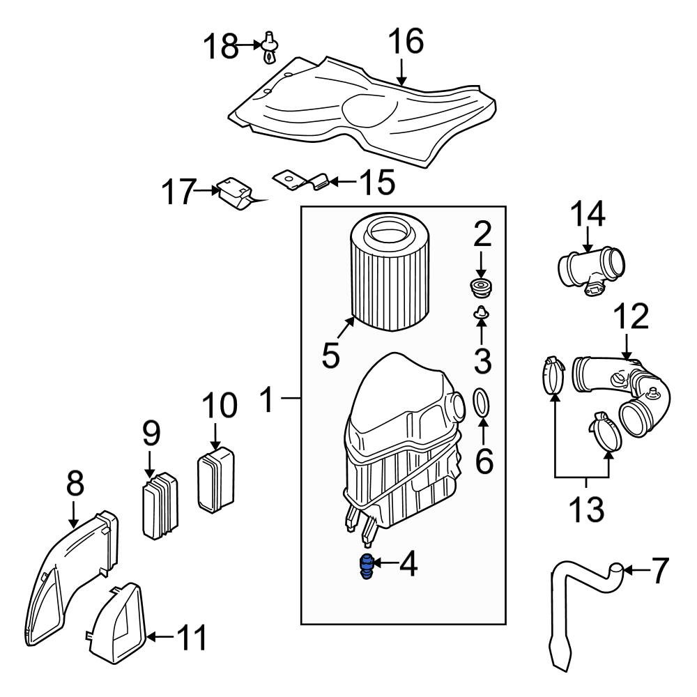 Audi OE 8K0129669 - Lower Air Filter Housing Grommet