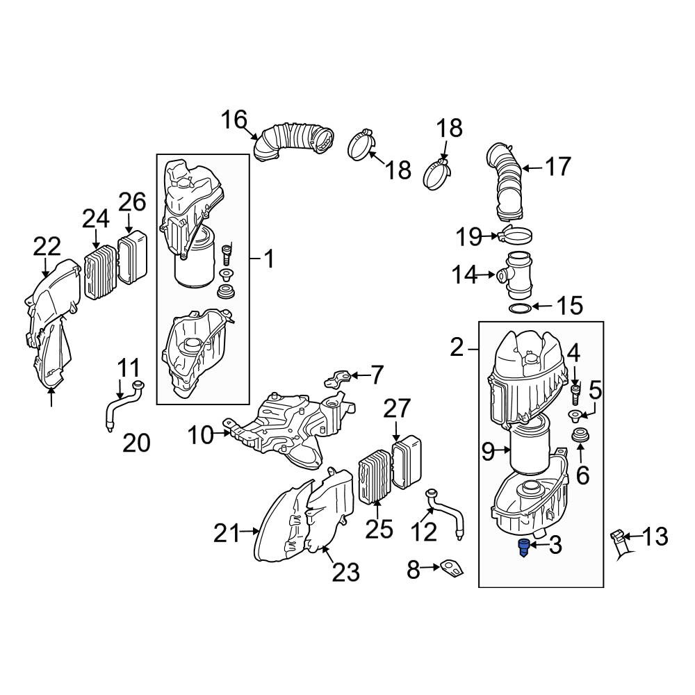 Audi OE 8K0129669 - Lower Air Filter Housing Grommet
