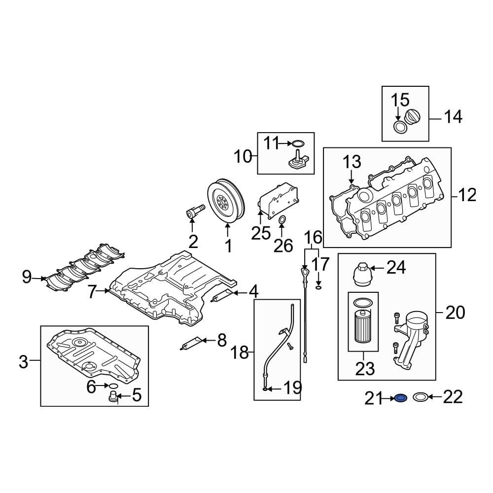 Audi OE 079103121BE - Engine Oil Filter Adapter Gasket